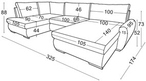 FN Sedací souprava Calista levá tmavě šedá