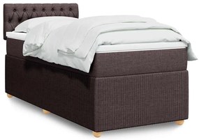 Box spring postel s matrací tmavě hnědá 80x200 cm textil