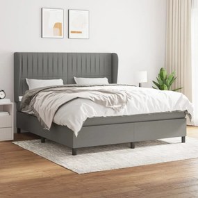 Box spring postel s matrací tmavě šedá 180x200 cm textil 3128142