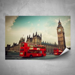 Plakát - Červený autobus (60x40 cm) - PopyDesign