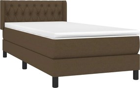 Box spring postel s matrací tmavě hnědá 90x200 cm textil 3129924