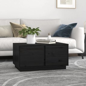 Konferenční stolek černý 80 x 50 x 40 cm masivní borové dřevo - Default Title