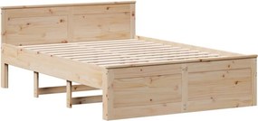 Postel bez matrace s čelem 150 x 200 cm masivní borovice 3308762