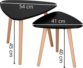 Sada konferenčních zásuvných stolků SPRINGOS HF0014 černá