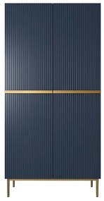 Skříň Nicole 100 cm - námořnická modrá / zlaté nožky