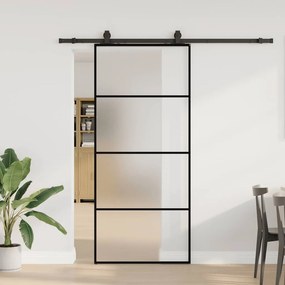 Posuvné dveře se sadou kování černé 90x205 cm ESG Glass 3375859
