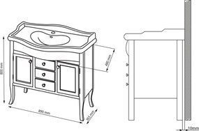 Sapho Retro 1620 umyvadlová skříňka 89 x 80 x 48 cm buk