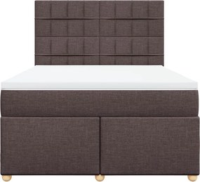 Box spring postel s matrací tmavě hnědá 140x190 cm textil 3293578