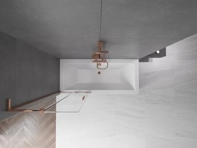 Mexen Velar L, 2-křídlová posuvná vanová zástěna 70 x 150 cm, 8mm čiré sklo, růžové zlato, 896-070-003-01-60