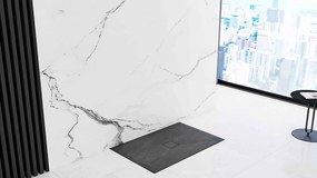 Rea BLACK STONE - Kamenná sprchová vanička 90 x 120 x 3,5 cm + sifon, černá, REA-K9603
