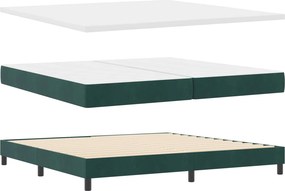 Postel s boxspringem s matrací Tmavě zelená 200 x 200 cm samet 3339131