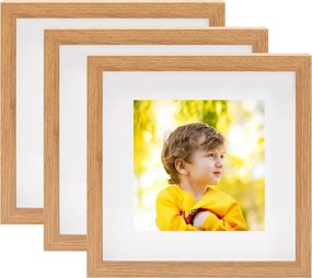 vidaXL 3D fotorámečky 3 ks 28 x 28 cm pro obraz 20 x 20 cm [332744] Barva: Tmavé dřevo