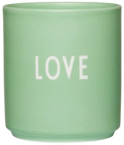 DESIGN LETTERS Porcelánový hrnek Green Love 300 ml, zelená barva, porcelán