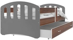 DOBRESNY Dětská postel HAPPY 160x80 HAVANA-ŠEDÁ