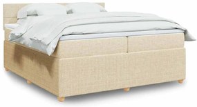 Box spring postel s matrací krémová 200x200 cm textil 3289868