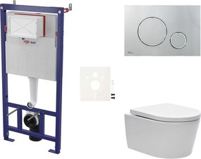 Cenově zvýhodněný závěsný WC set SAT do lehkých stěn / předstěnová montáž + WC SAT Brevis SIKOSSBR71K