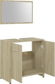 vidaXL Sada koupelnového nábytku kompozitní dřevo [802582] Barva: Betonová šedá