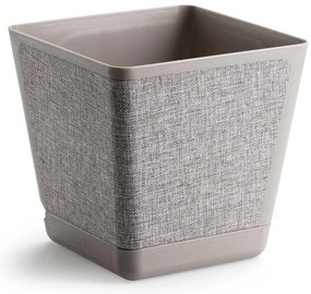 PLASTOVÝ KVĚTINÁČ PILEA TX 18X18 CM BÉŽOVÁ