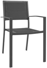 Černá kovová zahradní židle Kave Home Sirley  s látkovým sedákem