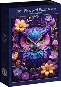 BLUEBIRD Puzzle Květiny a sova / 300 dílků / od 9 let