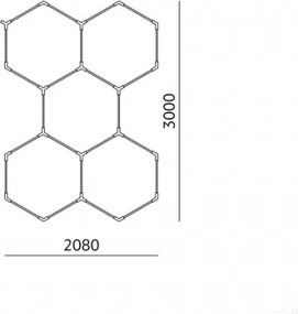 LED Stropní svítidlo HEXLINE LED/216W/230V 4000K 208x300 cm bílá