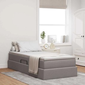 Postel s úložným prostorem a matrací Taupe 90 x 190 cm 3370197