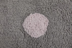 Bio koberec kusový, ručně tkaný Tricolor Polka Dots Grey-Pink-120x160
