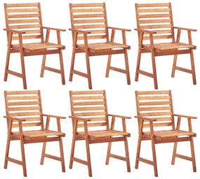 Zahradní jídelní židle 6 ks masivní akáciové dřevo,  3051101