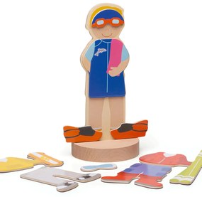 Bigjigs Toys Magnetické oblékací puzzle - Sportovní aktivity