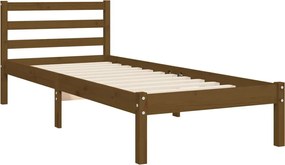 vidaXL Rám postele s čelem 100 x 200 cm masivní dřevo [3195213] Barva: Bílá