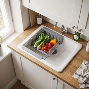 Teleskopický odkapávač na dřez REA P14487A, šedý