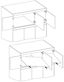 Šatní skříň ELENA 3D + zrcadlo + nástavec | 133 cm | dub lefkas