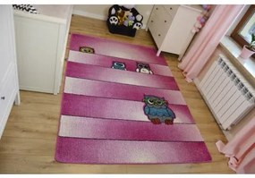 koberec KIDS Sovy růžový C412 velikost 240x330 cm | krásné koberce cz