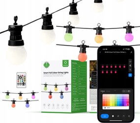 Světelná girlanda Led zahradní světla Rgb 12,3 m Wifi Tuya Smart