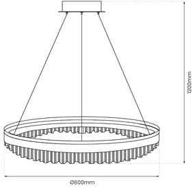 Závěsné LED svítidlo Preciosa, 1x LED 52w, 4000k, g