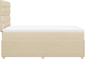 Box spring postel s matrací krémová 120x200 cm textil 3292035