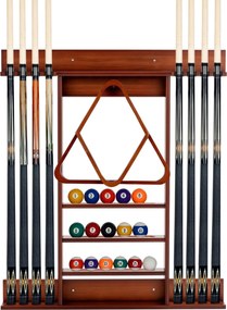 Costway Billiard Pool Stojan na tága Nástěnný držák na kulečníkové tágo pro 8