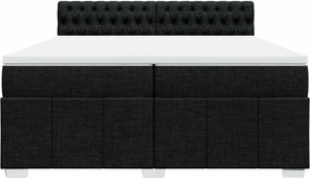 Box spring postel s matrací černá 200x200 cm textil 3287184