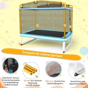 Costway Obdélníková trampolína 3-in-1 pro děti trampolína pro volný čas se sítí
