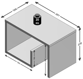 FMD Konferenční stolek 2-v-1 59,1 x 35,8 x 37,8 cm bílý