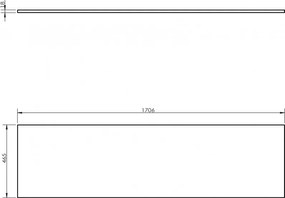 Mexen Uni, pracovní deska 170 cm, ořech, 91AXX-1704-464-18-86