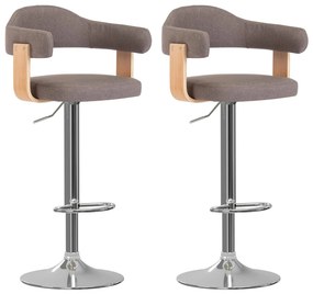 Barové stoličky 2 ks taupe ohýbané dřevo a textil 327339