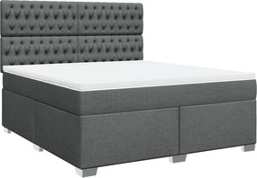 Box spring postel s matrací tmavě šedá 180x200 cm textil 3290575