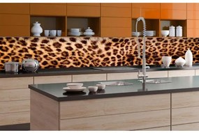 DIMEX | Fototapeta do kuchyně Leopardí kůže KI-350-069 | 350 x 60 cm | béžová, černá, hnědá