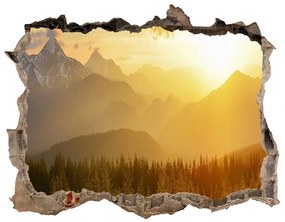 Wallmuralia Nálepka fototapeta 3D Západ slunce hory 95x64 cm