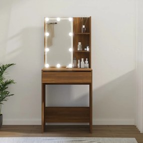 vidaXL Toaletní stolek s LED 60 x 40 x 140 cm [808832] Barva: hnědý dub