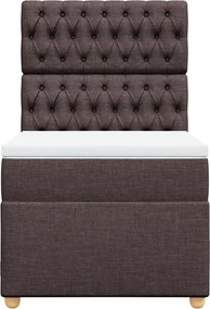 Box spring postel s matrací tmavě hnědá 90x200 cm textil 3293473