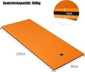 Costway Vodní houpací síť plavecká podložka plavecký raft vodní postel oranžová