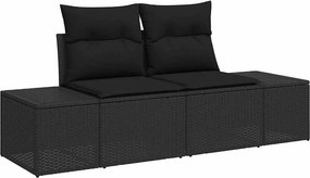 Sada zahradních pohovek 8 ks Černá Poly ratan 3364724