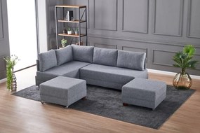 Designová rohová sedačka Ramesha 280 cm šedá - levá